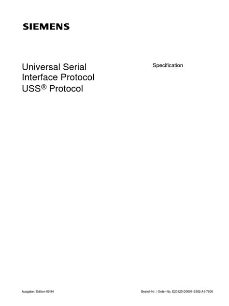 Uss Protocol Pdf Electrical Connector Telecommunications