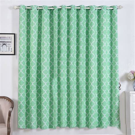 Buy Lattice Pattern Curtain Panels Pack Of 2 White And Green Trellis
