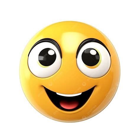 Smiling Face With Big Eyes Emoji 3d Illustration Emoticon Emoji