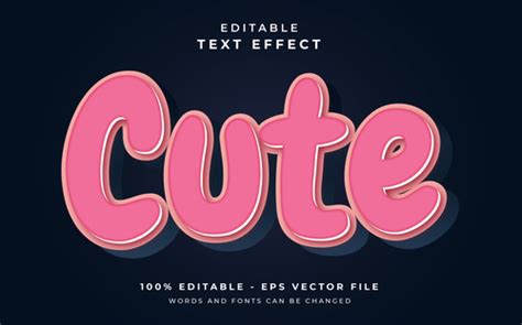 Cute Text Effect Vector Free Download