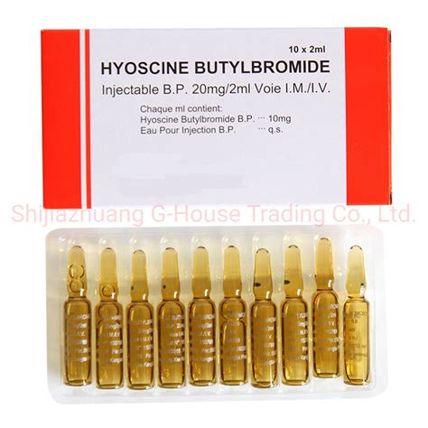 Hyoscine Butylbromide Injection Finished Medicine China Hyoscine