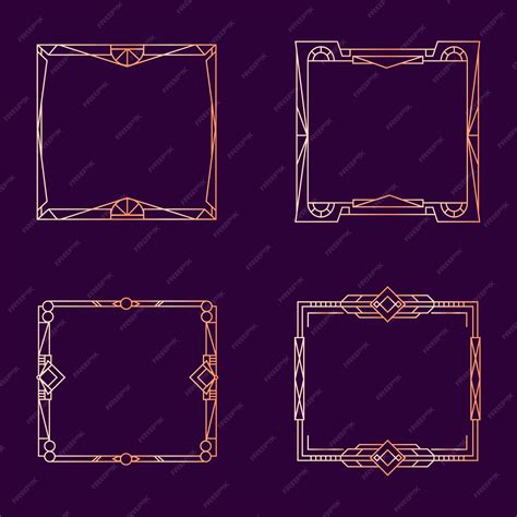 그라데이션 아트 데코 프레임 디자인 무료 벡터