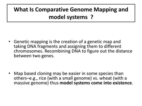 Comparitive Genome Mapping And Model Systems Pptx