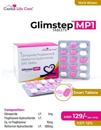 Glimepiride Pioglitazone Metformin Hydrochloride Sr Tablets At ₹ 1290 Box Glimepiride