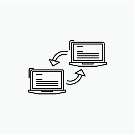 Computer Connection Link Network Sync Line Icon Vector Isolated Illustration 13015964