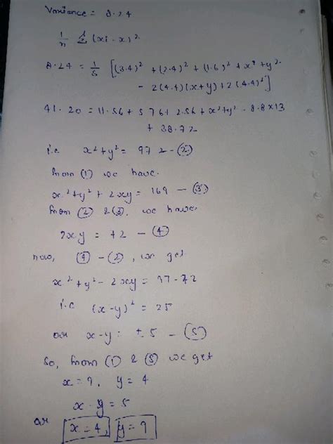 example 17 the mean of 5 observations is 4 4 and their variance is 8
