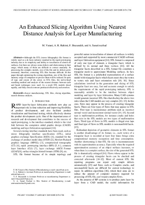 Pdf An Enhanced Slicing Algorithm Using Nearest Distance Analysis For