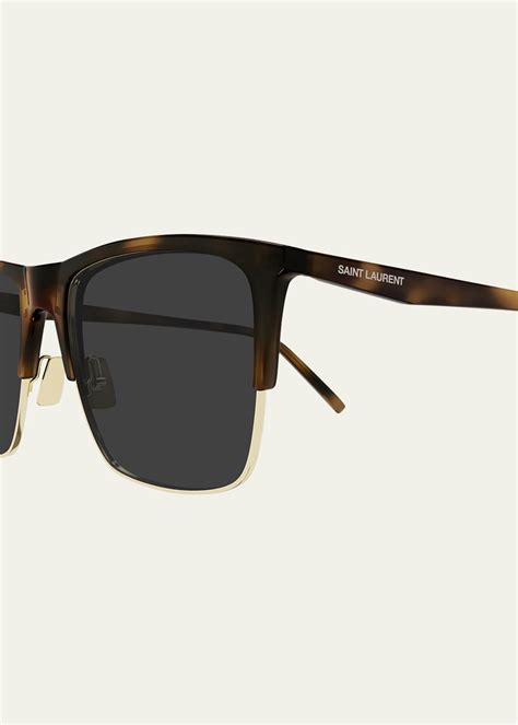 Saint Laurent Mens Sl 768m Acetate Rectangle Sunglasses Bergdorf Goodman