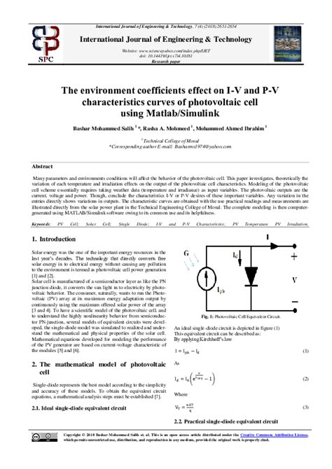 Pdf The Environment Coefficients Effect On I V And P V