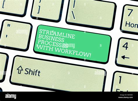 Word Writing Text Streamline Business Processes With Workflow Business Concept For Computer