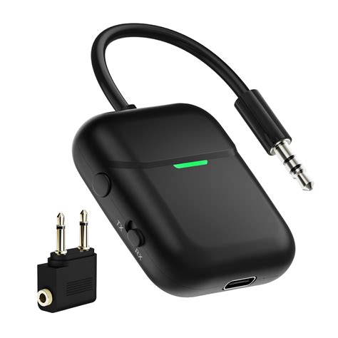 Nulaxy Air In Flight Bluetooth Wireless Audio Transmitter Receiver For Up To 2 Airpods Wireless
