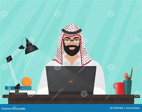 Arab Man Programmer Holding Wrench Developer Optimizes Software Engineering Coding Programming