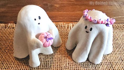 Diy Air Dry Clay Ghosts Cute And Easy Tutorial My Golden Thimble