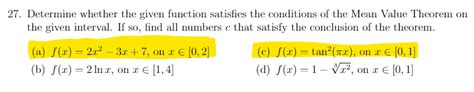 Solved 27 Determine Whether The Given Function Satisfies
