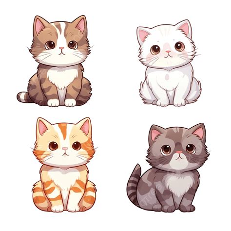 Aesthetic Cat Sticker Various Poses Cat Clipart Aesthetic Clipart Sticker Clipart Png