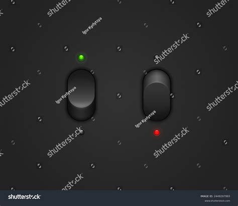 Realistic Toggle Switch Black Switches Backlight Stock Vector Royalty Free 2449297993