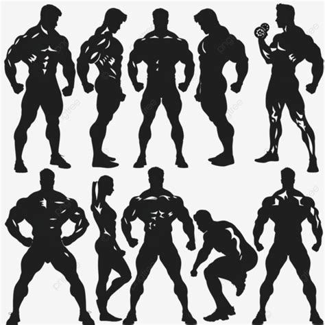 보디빌더 실루엣 세트 근육 보디 빌딩 체력 단련 Png 일러스트 및 이미지 에 대한 무료 다운로드 Pngtree