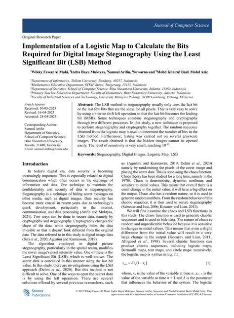 Pdf Implementation Of A Logistic Map To Calculate The Bits Required