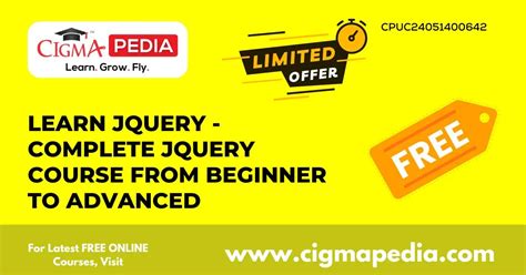 Learn Jquery Complete Jquery Course From Beginner To Advanced Free Udemy Course Cigma Pedia