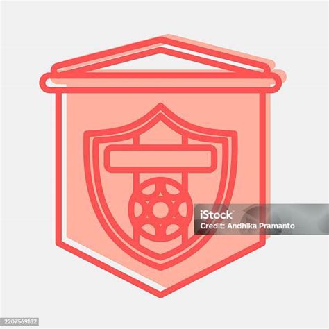 아이콘 플래그입니다 축구와 축구 요소 두 가지 톤 스타일의 아이콘입니다 Championship에 대한 스톡 벡터 아트 및 기타 이미지 Championship 개념