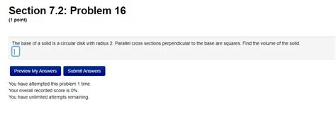 solved section 7 2 problem 16 1 point the base of a solid