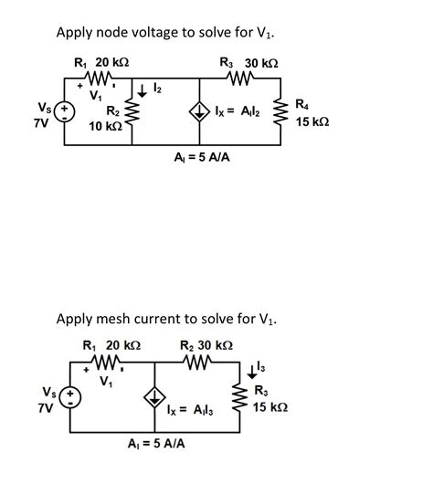 Solved Apply Node Voltage To Solve For V1 Apply Mesh Chegg Com