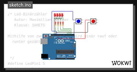 Binärzähler Wokwi ESP STM Arduino Simulator Binärzähler Wokwi ESP STM Arduino Simulator