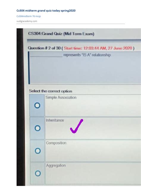 Cs304 Midterm Mega Quiz Sring2020 Pdf