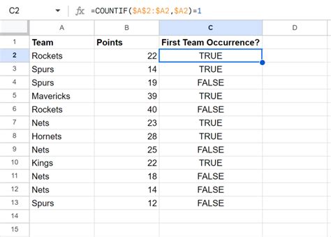 Google Sheets Find First Occurrence Of Value In Column