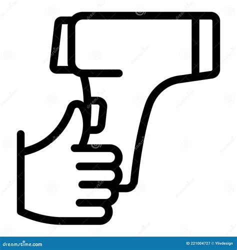 Laser Thermometer Measure Icon Outline Style Stock Vector