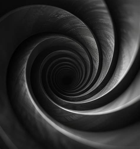 Premium Photo Closeup Spiral Artistic Black And White Photography