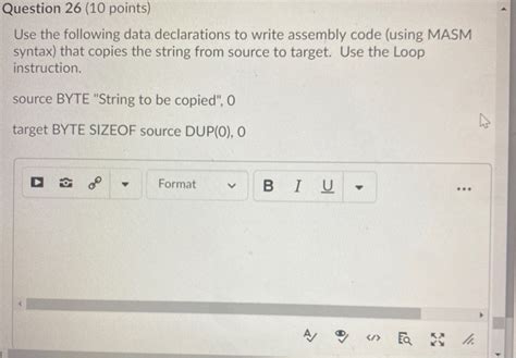 solved question 26 10 points use the following data