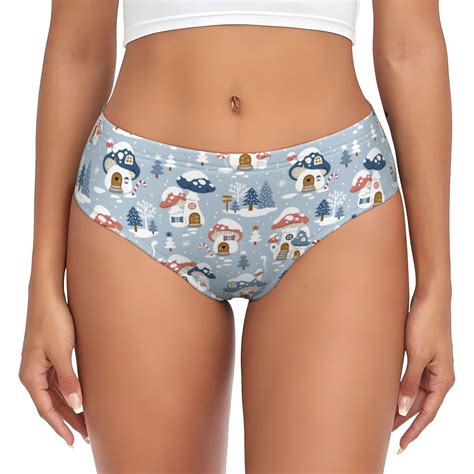 Womens Underwear Cute Mushroom Village No Show Seamless Underwear For