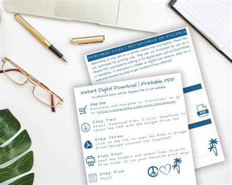 Sea Turtle Printable Planner Bundle Daily Weekly Monthly Pages Undated Productivity Tracker