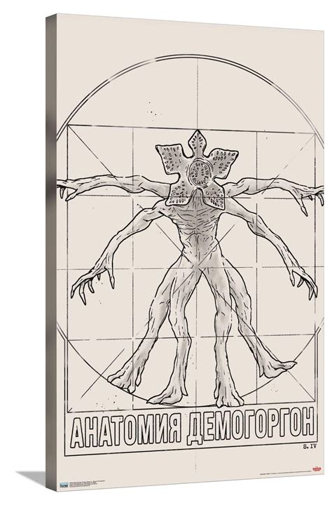 Netflix Stranger Things Season 4 Vitruvian Demogorgon Canvas Wall