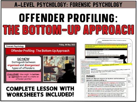 A Level Psychology The Bottom Up Approach [offender Profiling] Paper 3 Forensic Psychology