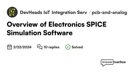 Overview Of Electronics Spice Simulation Software Devheads Iot Integration Server
