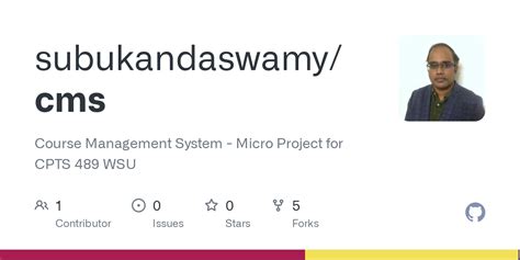 Github Subukandaswamycms Course Management System Micro Project For Cpts 489 Wsu