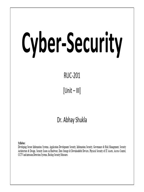 Unit Iii Class Notes Cyber Security Pdf Computer Access Control Kernel Operating System