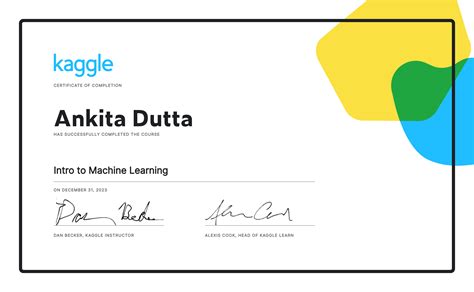Ankita Dutta Completed The Intro To Machine Learning Course On Kaggle