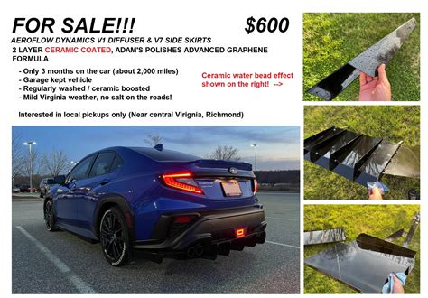 Sale 600 Aeroflow Dynamics Rear Diffuser V1 And Side Skirts V7 Local Virginia Region R Vb