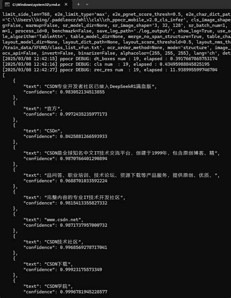 本地使用paddleocr进行图片识别获得文字（返回json）paddleocr Json Csdn博客