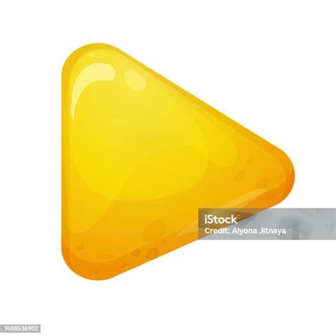 흰색 배경에 고립 된 재미있는 만화 스타일로 재생 또는 시작 버튼 게임 메뉴 인터페이스 디자인 Ui 자산 벡터 일러스트 레이 션 개념에 대한 스톡 벡터 아트 및 기타 이미지