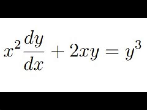 Diff Eqn Bernoulli S Diff Eqn 2a YouTube