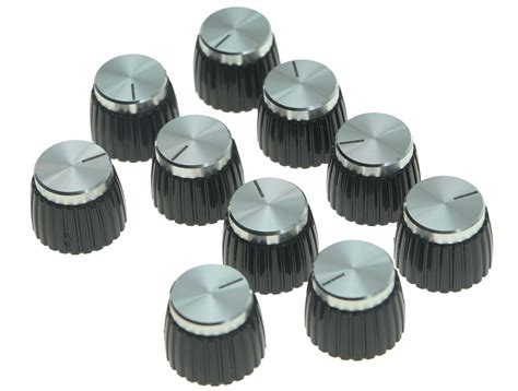 10x Guitar Amp Amplifier Knobs Black W Silver Cap Push On Knob Fits Marshall Ebay