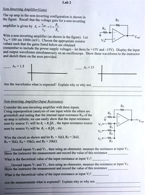 Solved Non Inverting Amplifier Gain The Op Amp In The Non Inverting