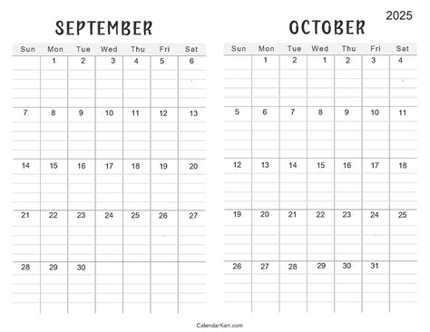 Free Printable Calendar September October 2025 Printable Calendar 2025