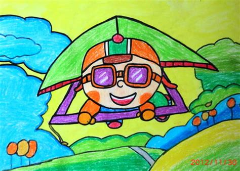 飞行小子少儿绘画作品儿童画网络美术馆中国少儿美术教育网