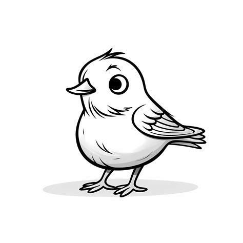 Premium Photo Cartoon Bird Thick Outline White Background
