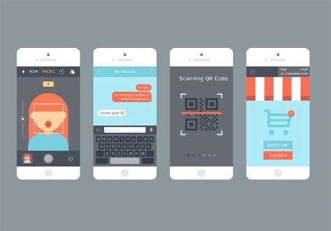 Flat Mobile App Gui Vector Set 181068 Vector Art At Vecteezy